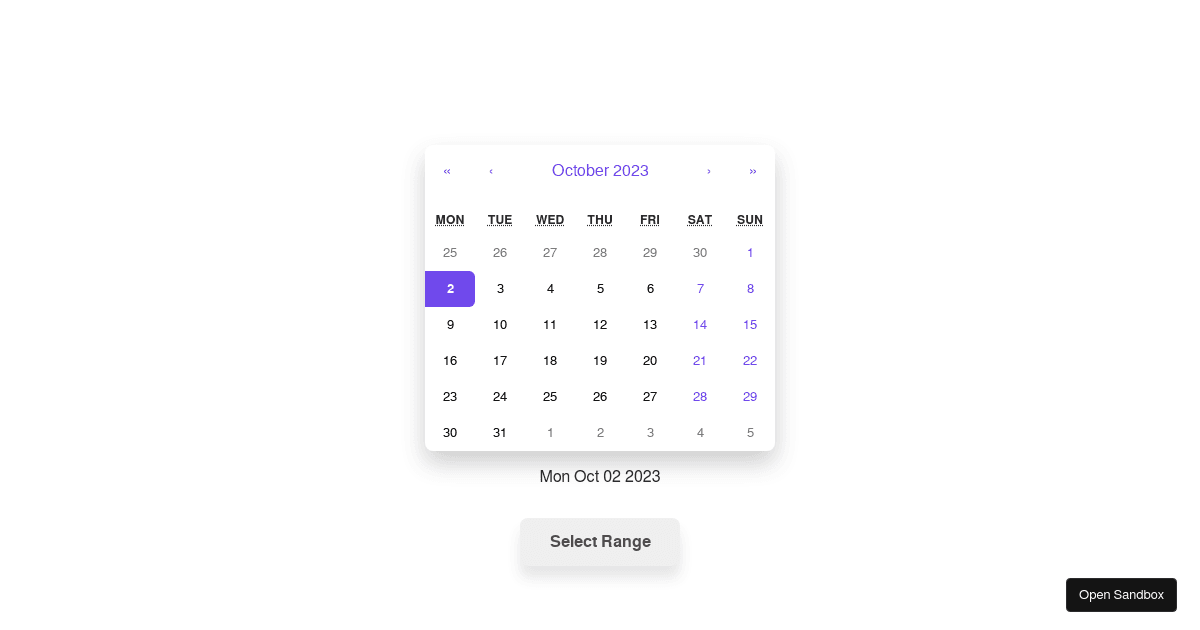 calendar - Codesandbox