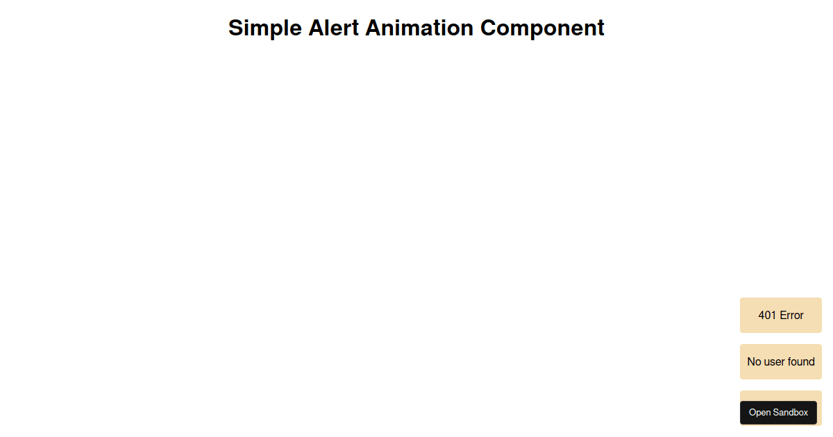 Custom Alert Component - Codesandbox