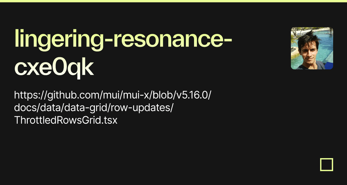 lingering-resonance-cxe0qk - Codesandbox