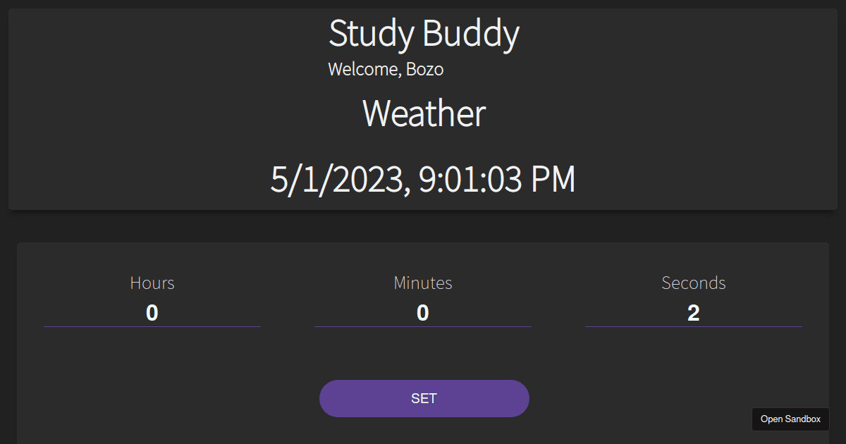 Study Buddy - Codesandbox
