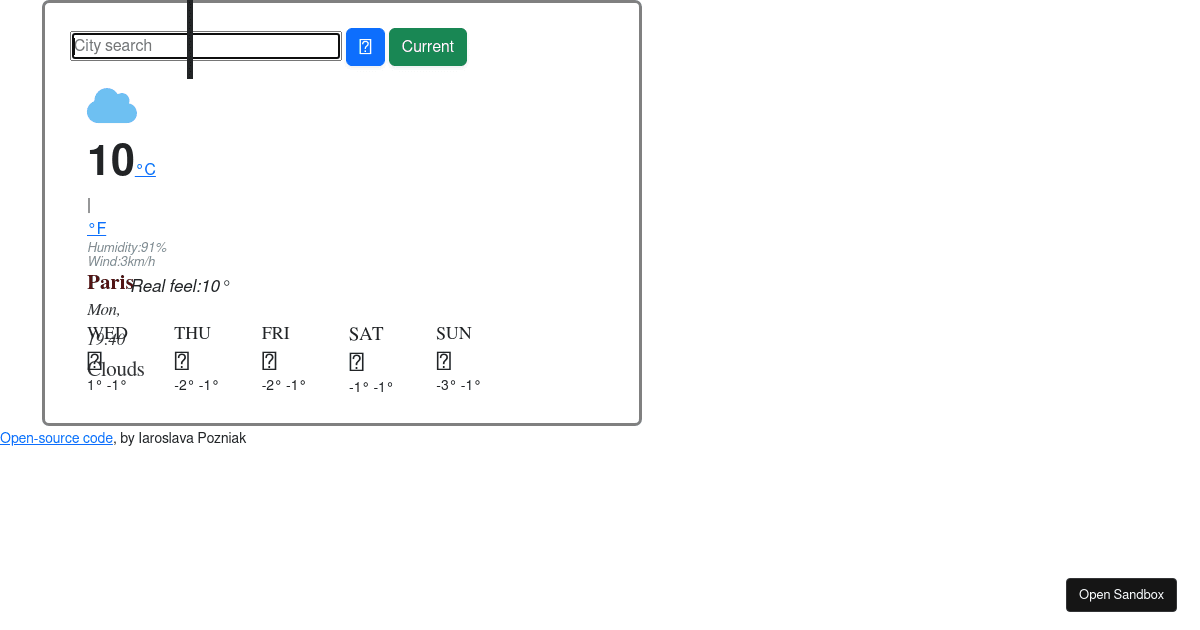 my-weather-app - Codesandbox