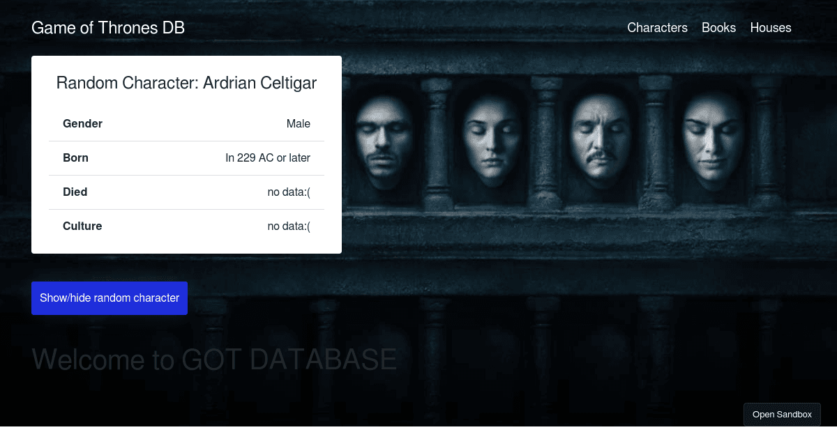 game_of_thrones_db - Codesandbox