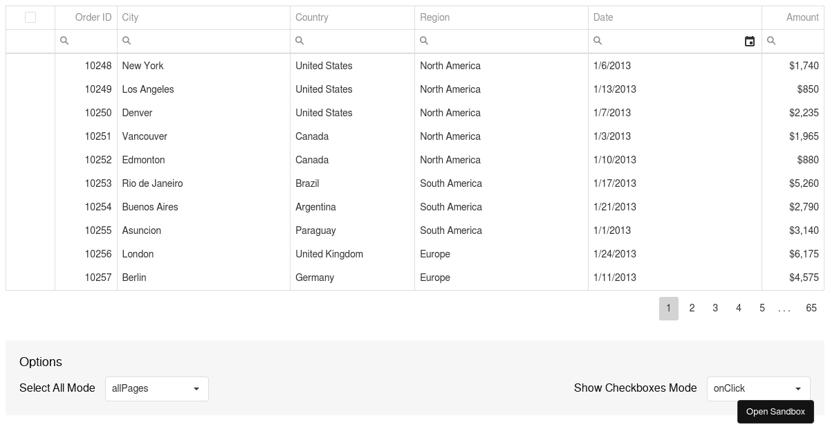 Multiple Record Selection - DevExtreme Data Grid - Codesandbox