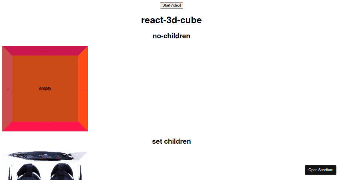 React 3d Cube Forked Codesandbox