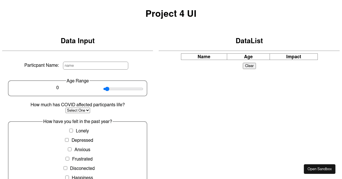 Project4 (forked) - Codesandbox