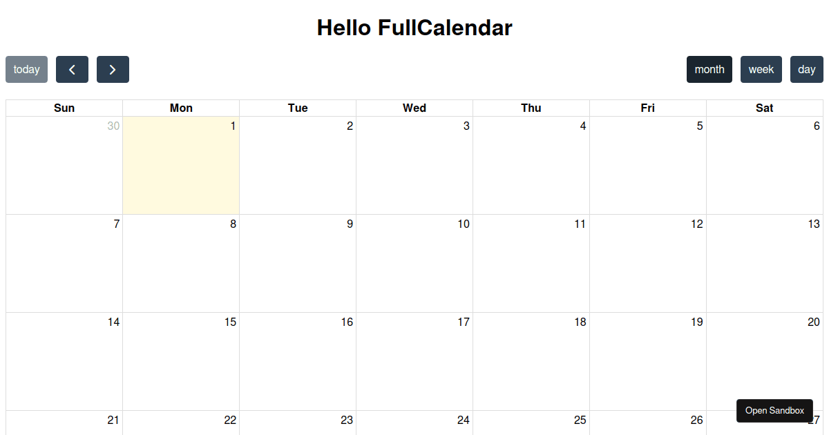 react-fullcalendar - Codesandbox