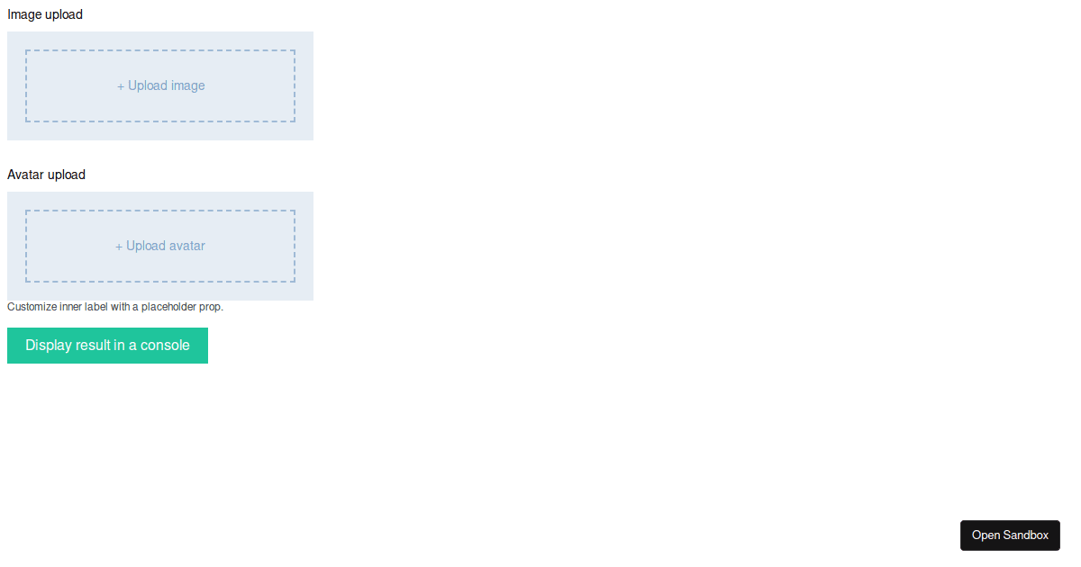 RFC - ImageUpload - Codesandbox
