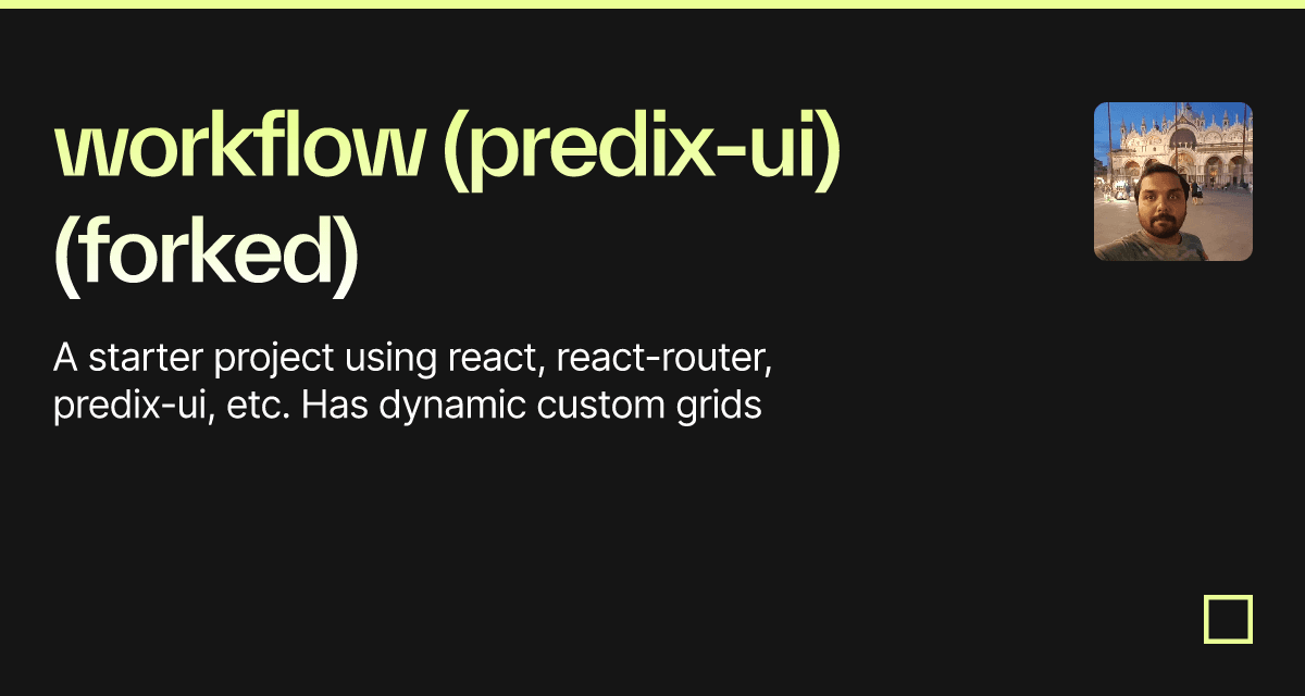 Workflow Predix Ui Forked Codesandbox
