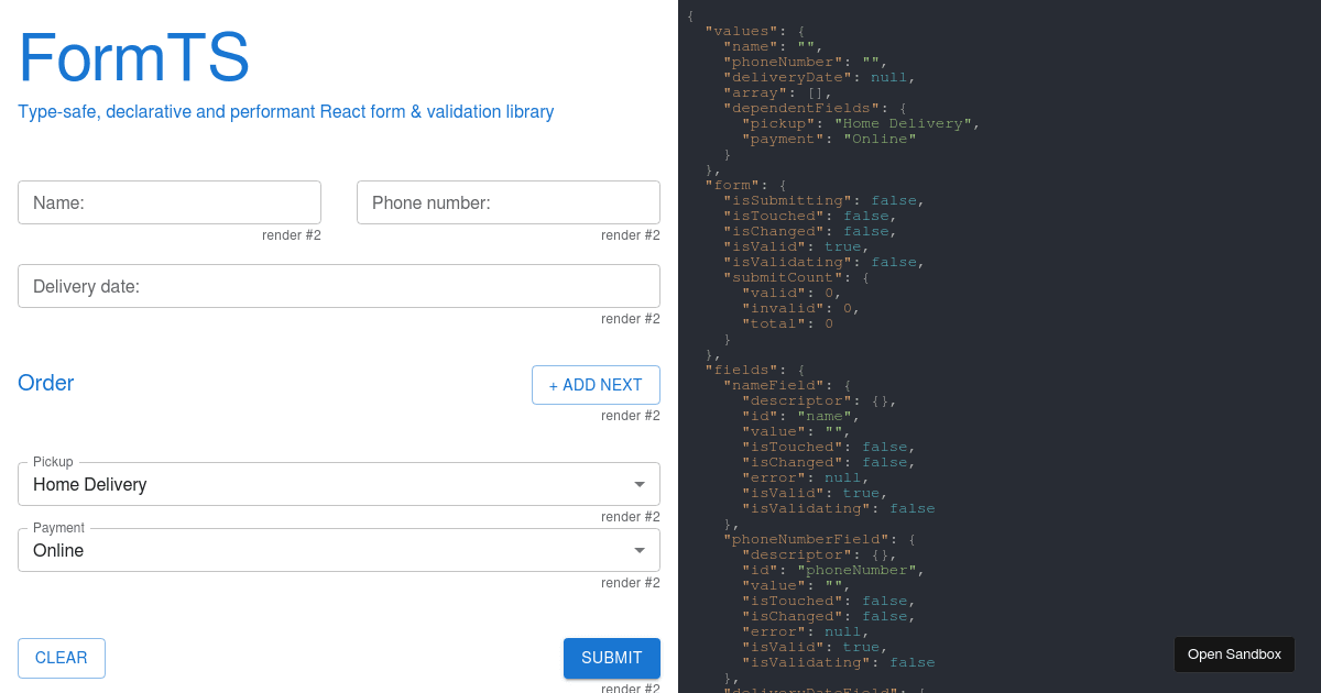 order pizza form - Codesandbox