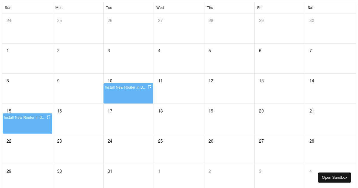 DevExtreme React Scheduler for Material-UI - Codesandbox