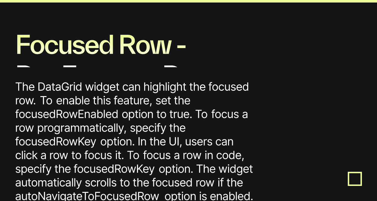 Focused Row - DevExtreme Data Grid - Codesandbox Focused Row - DevExtreme Data Grid - Codesandbox