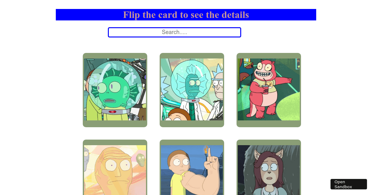 Card Flip - Codesandbox