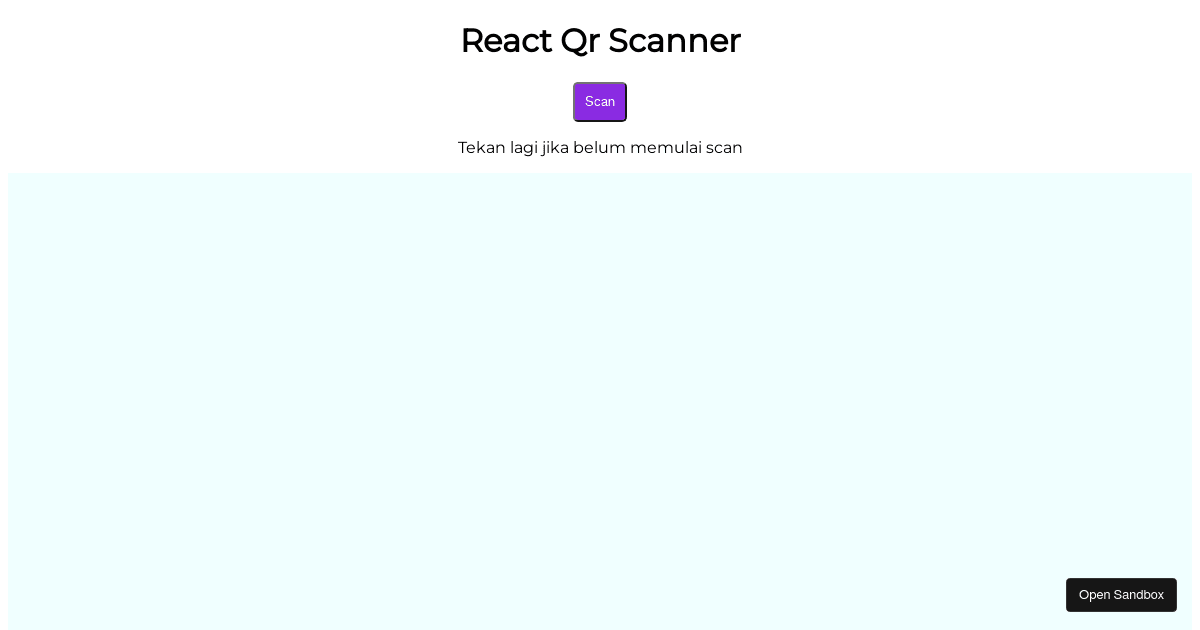 Qr Scanner With React Codesandbox
