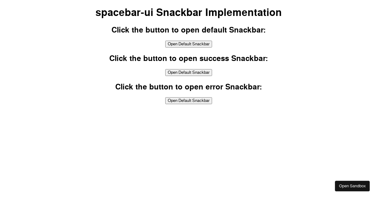Snackbar - Codesandbox