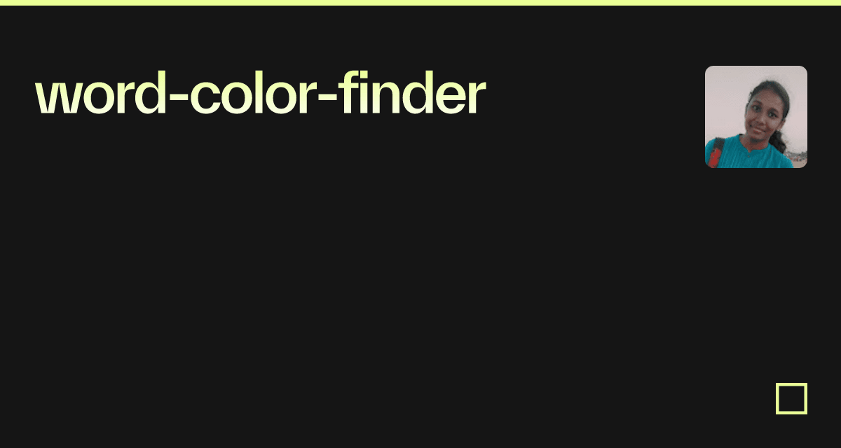 word-color-finder - Codesandbox