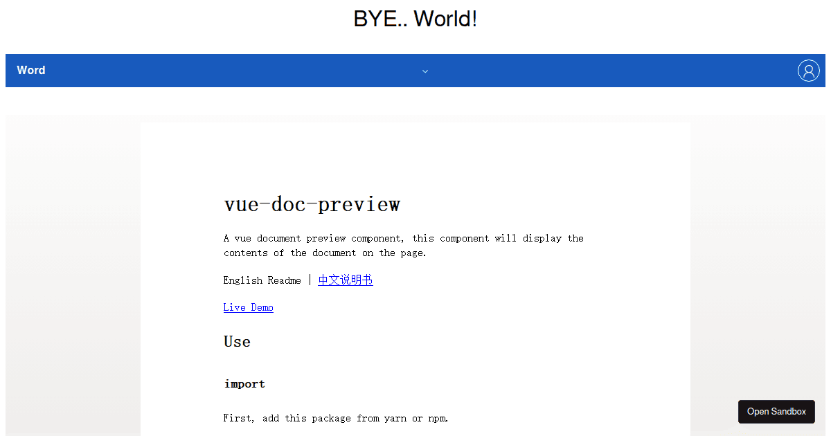 vue-doc-preview - Codesandbox