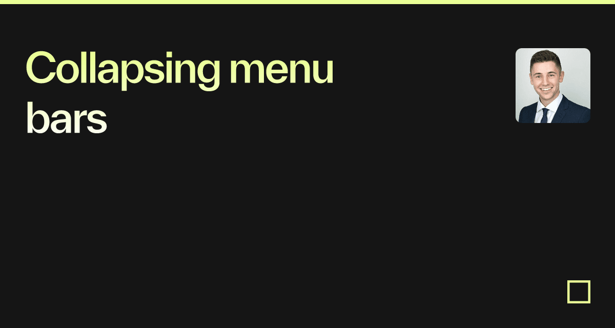 Collapsing menu bars - Codesandbox