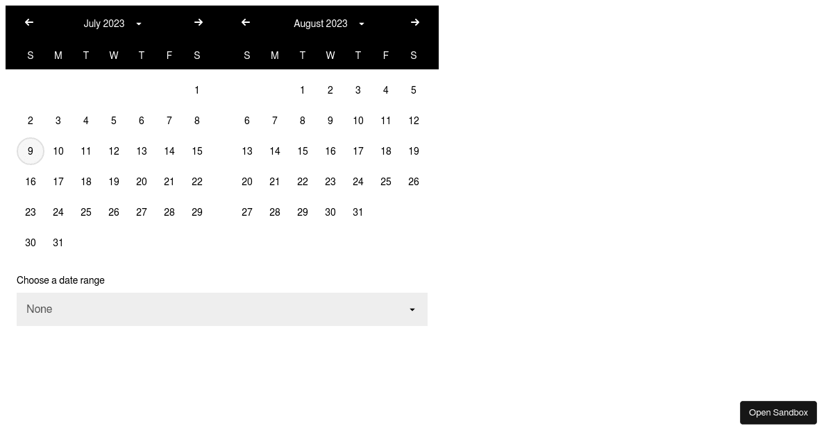 Calendar with multiple months - Codesandbox