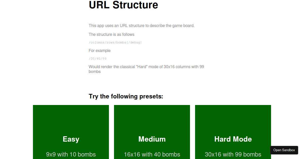 minesweeper - Codesandbox