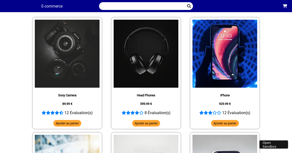 e-commerce - Codesandbox