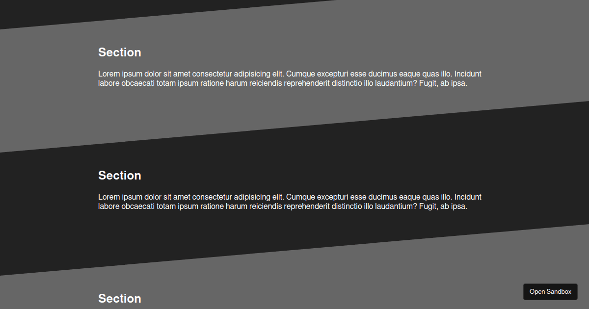 Slanted Sections - Codesandbox