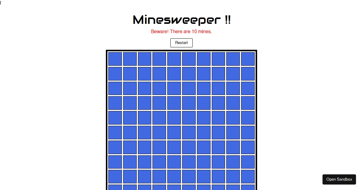 minesweeper ui - Codesandbox