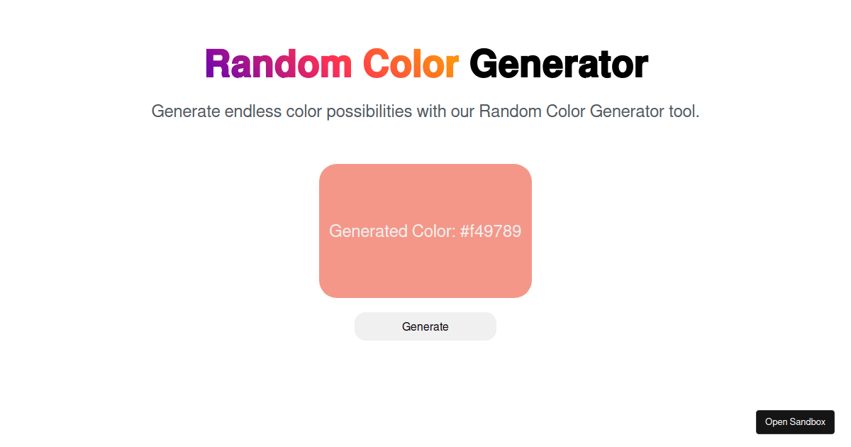 react-random-color-generator - Codesandbox