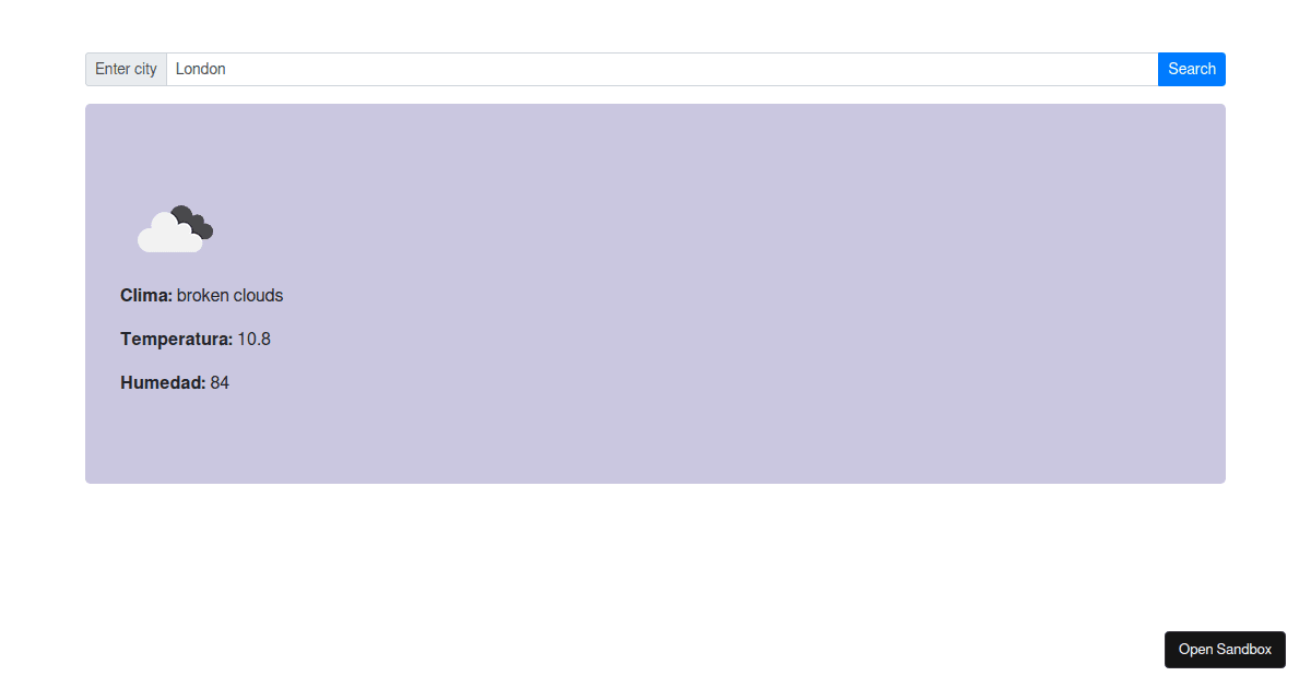 react-weather-api - Codesandbox
