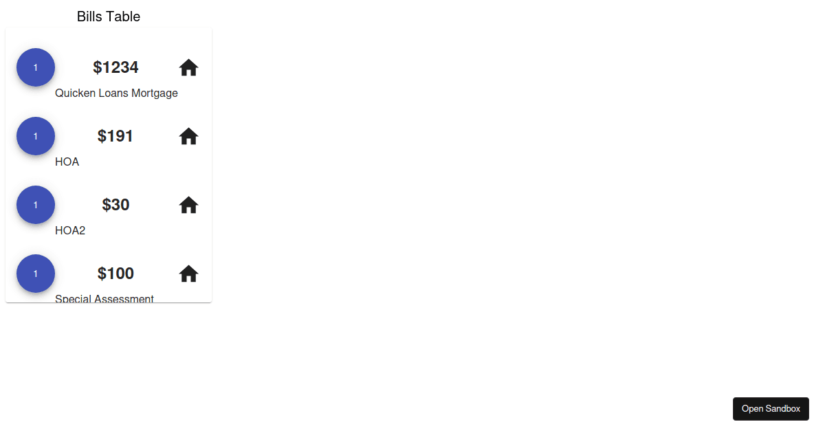 bills - Codesandbox