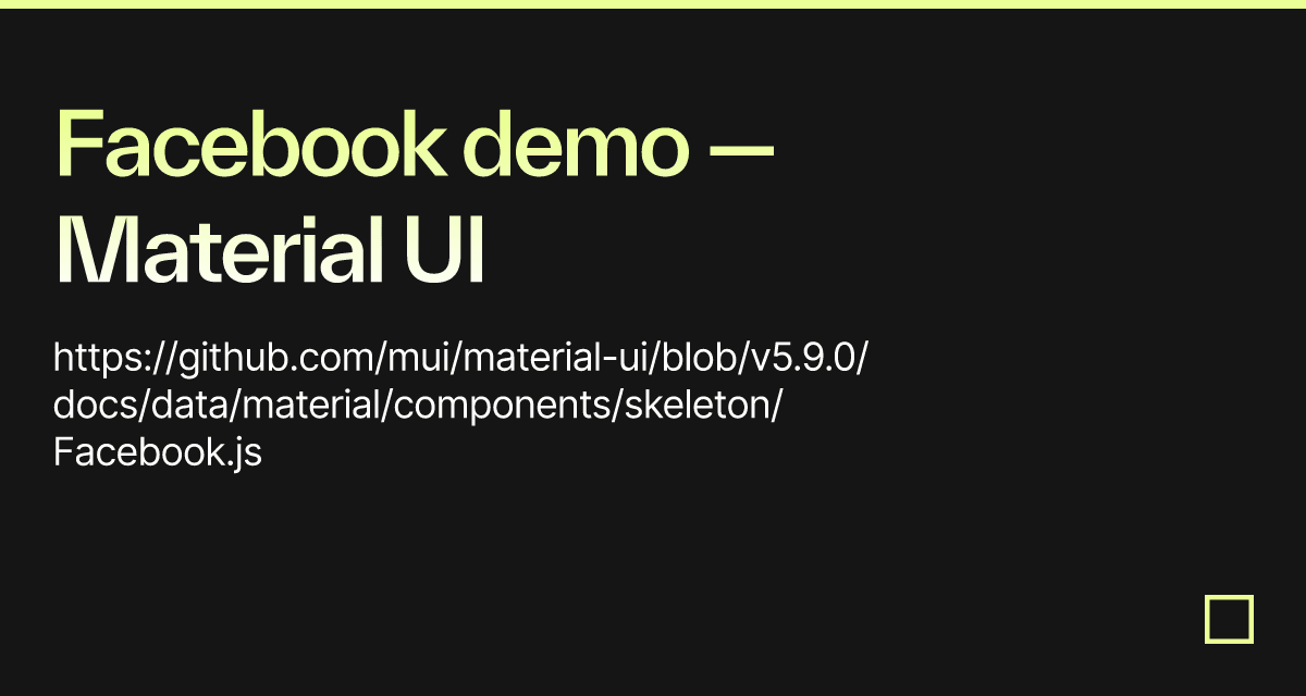 Facebook demo — Material UI - Codesandbox