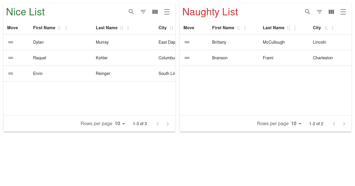 Material React Table Example Enable Row Dragging Codesandbox