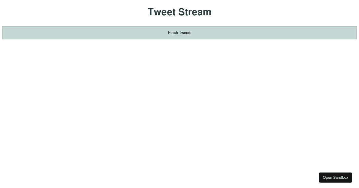 Tweet Stream (Redux Thunk) - Codesandbox