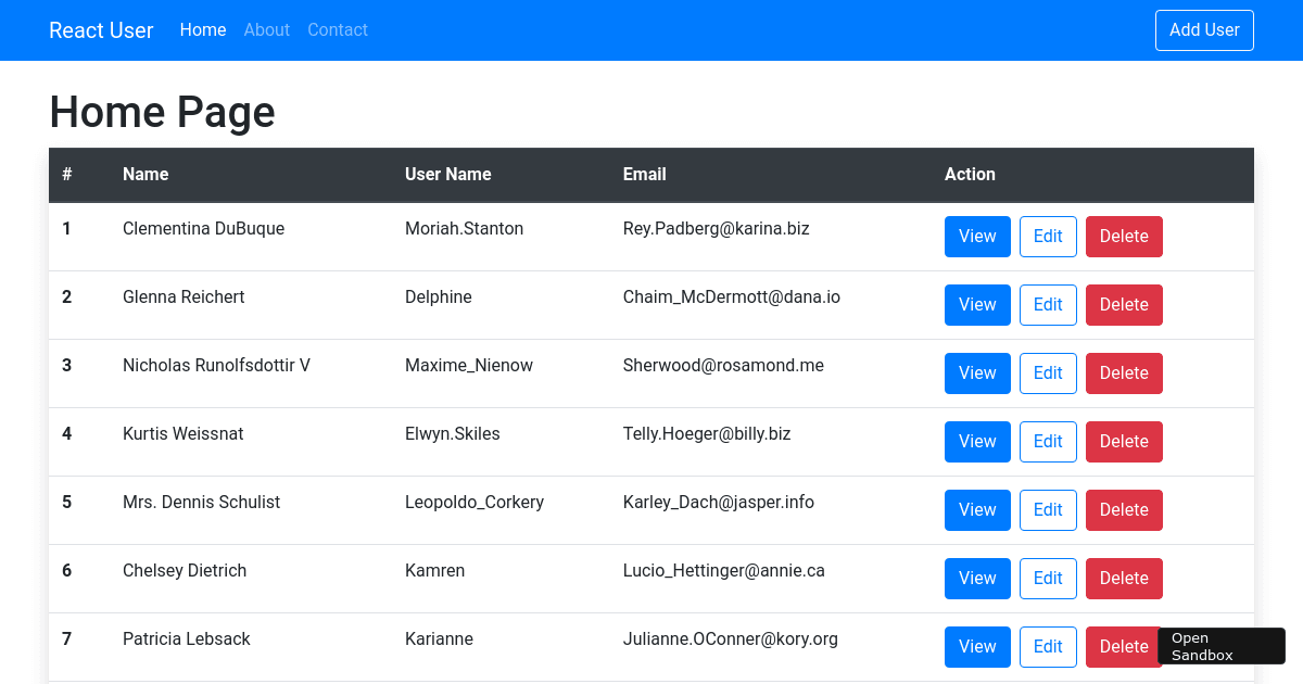 react - Codesandbox