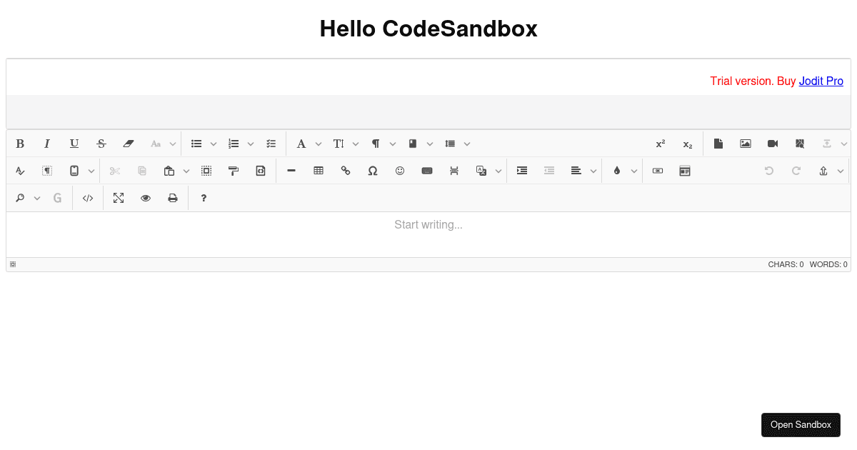 jodit-pro - Codesandbox