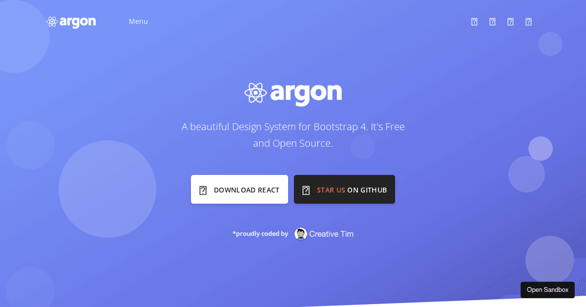 Argon Design System React Codesandbox