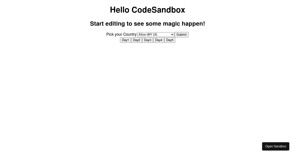 Not Able To Resolve Issue With Api Of Openweatherapi For Fetching Weather Data O Codesandbox