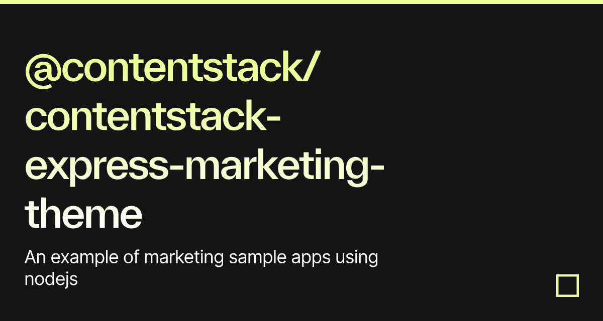 @contentstack/contentstack-express-marketing-theme - Codesandbox