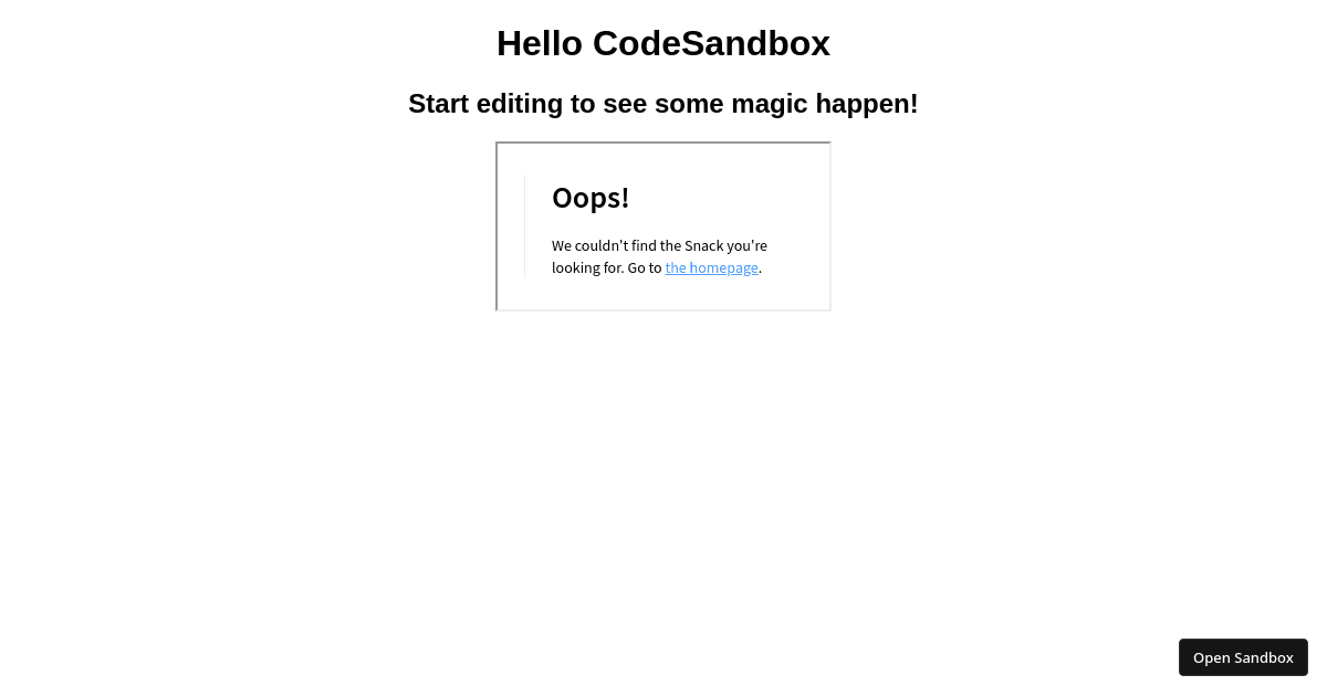 Snack Sample Forked Codesandbox
