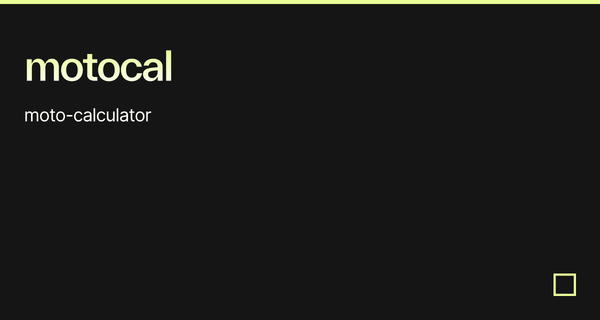 motocal - Codesandbox