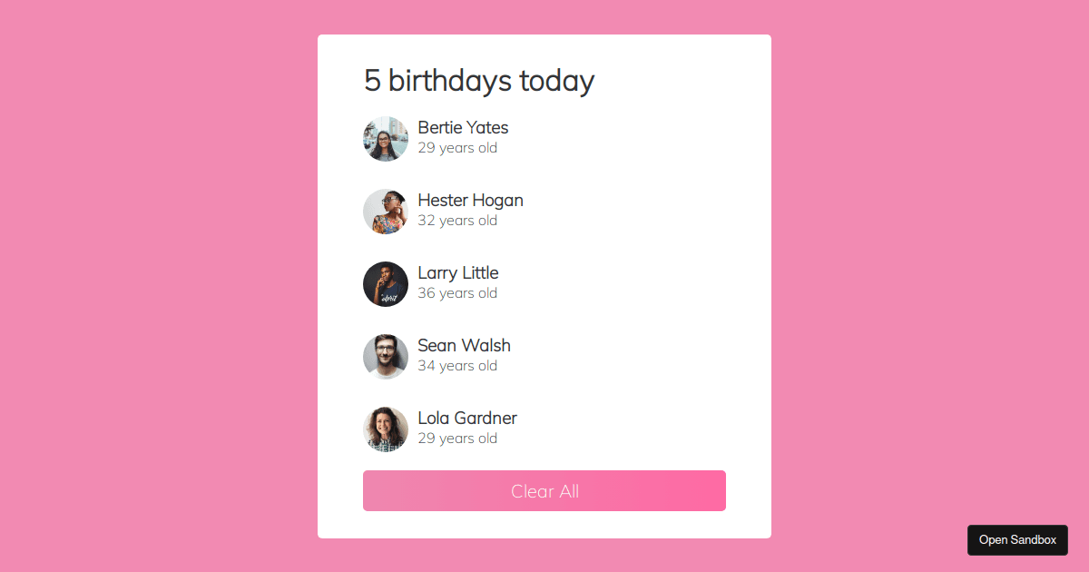 birthday-reminder - Codesandbox