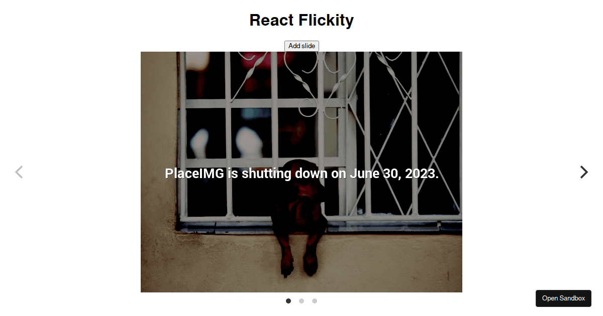 react-flickity (forked) - Codesandbox