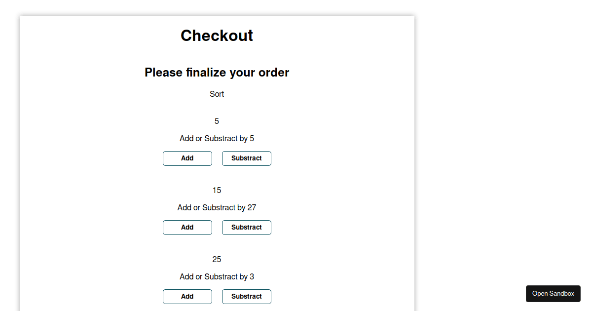 Shopping Basket - Codesandbox