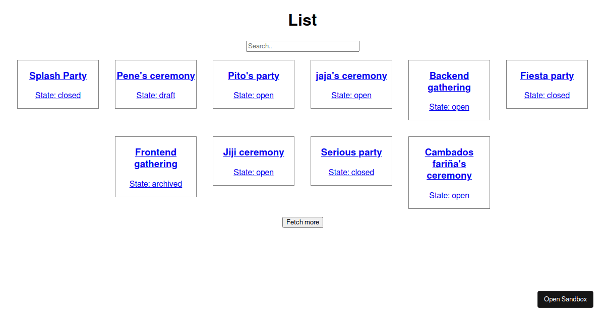 Simple List React Query Forked Codesandbox