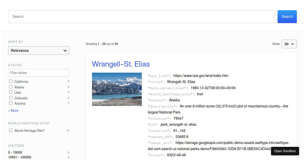 search-ui-national-parks-example - Codesandbox