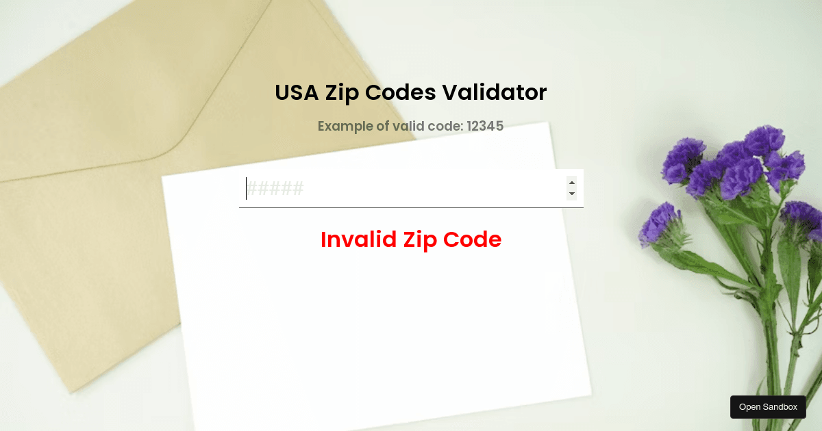 mdato/USA-zip-codes-validator - Codesandbox