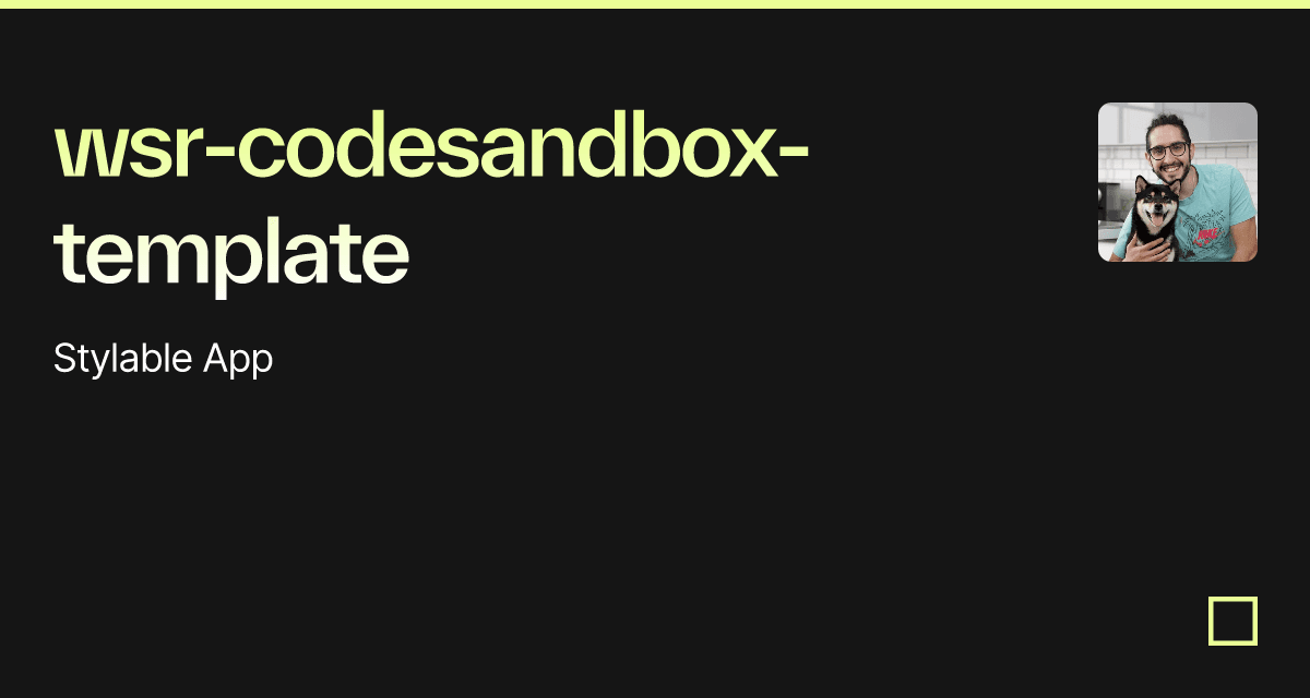 wsr-codesandbox-template - Codesandbox