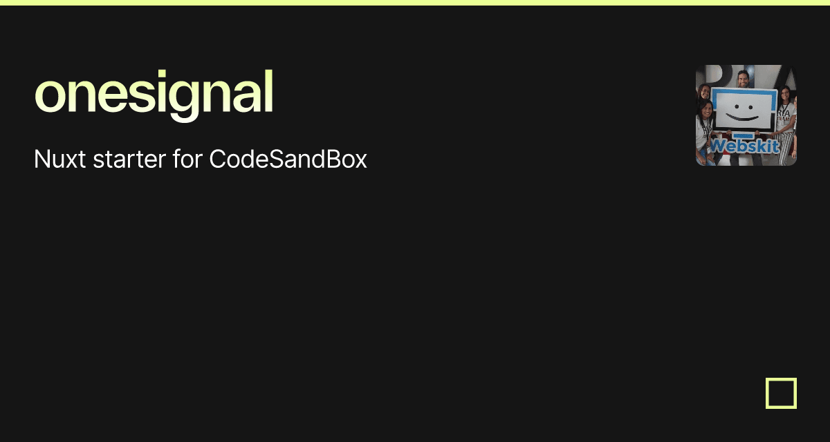 onesignal - Codesandbox