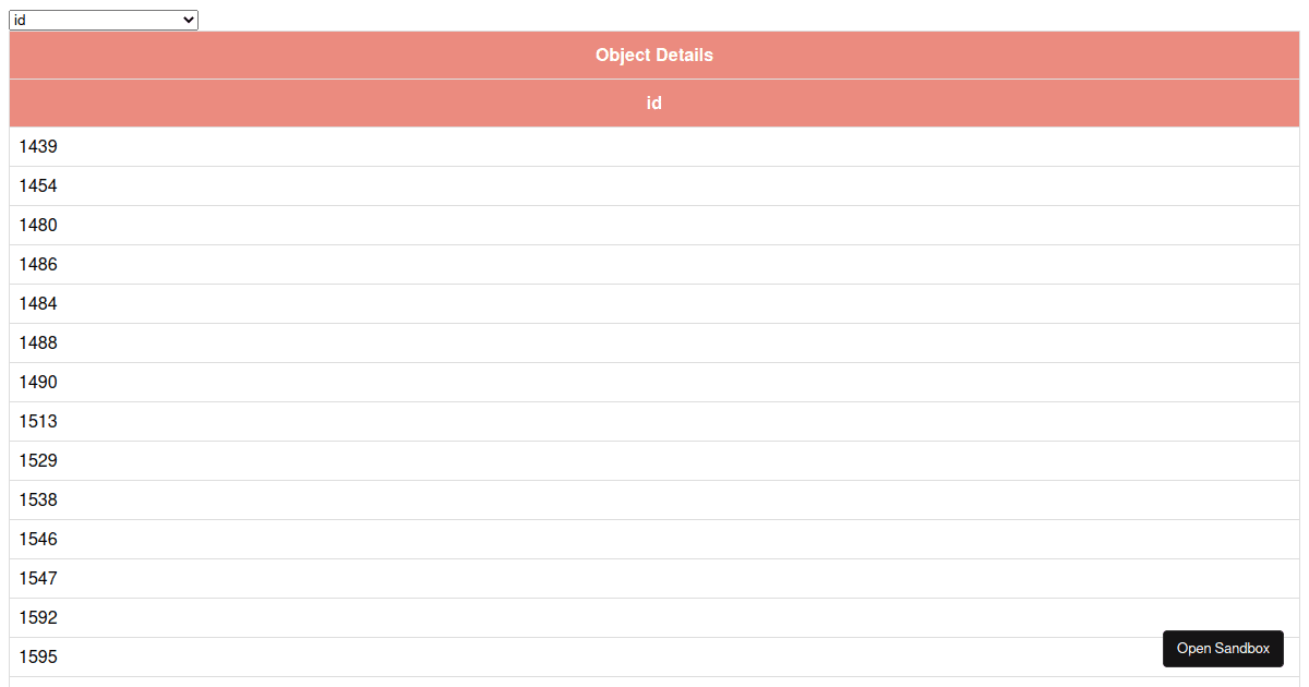 Table task (forked) - Codesandbox