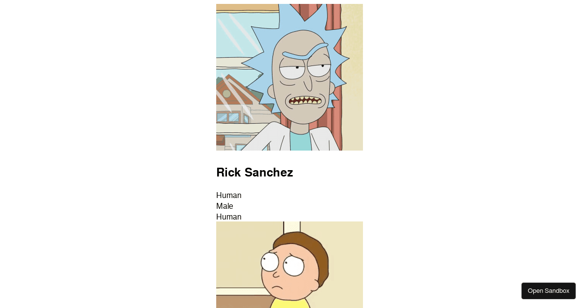 Rick&Morty-graphQL - Codesandbox