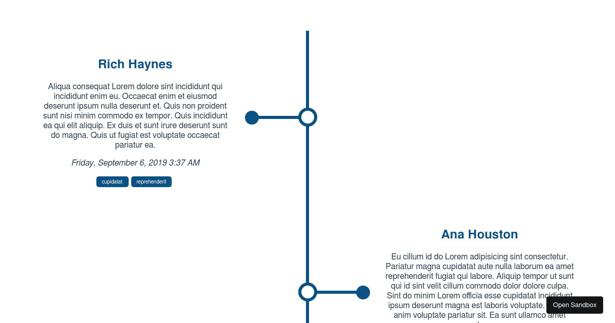 Vue Vertical Timeline Demo - Codesandbox